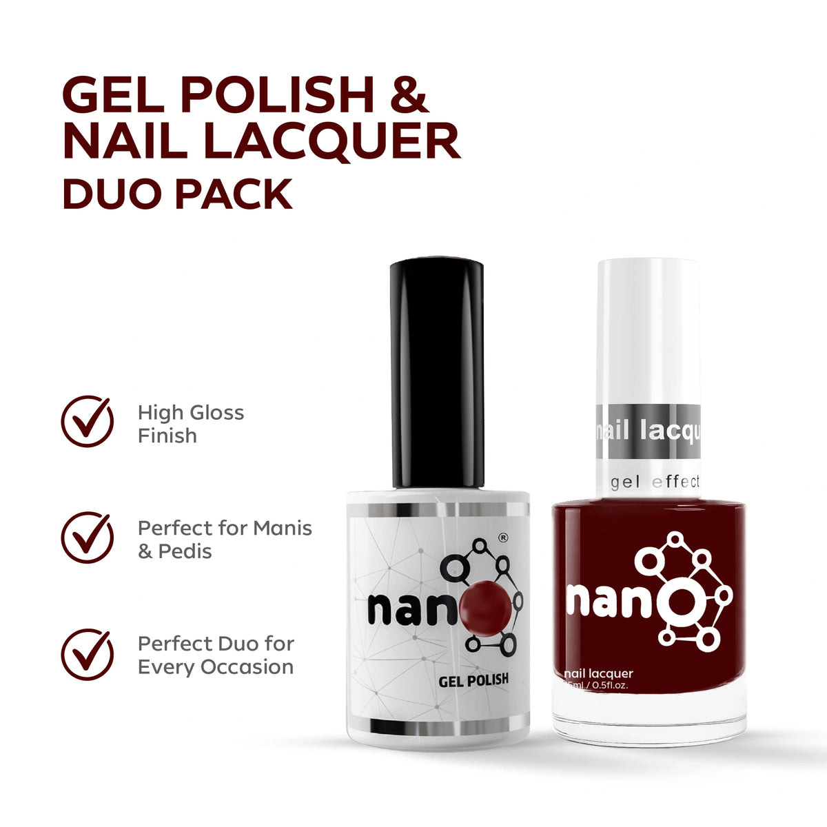 Nano® Berry Burst Duo Pack - 30ml | Deep Berry Red Nail Polish Set