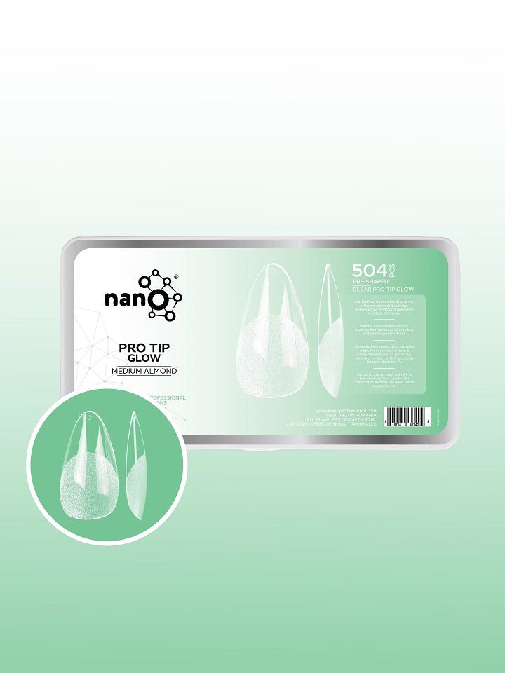 Pro Tip Glow Medium-Almond Clear Nail Tips (504pcs)